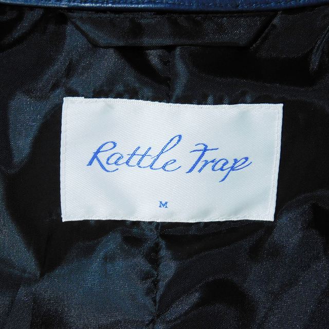 【中古】ラトルトラップ RATTLE TRAP シングル ライダース レザージャケット 羊革 M 紺 ネイビー メンズビギ メンズの通販はau ...