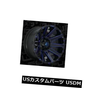 ホイール 4本セット 22x12 Fuel D644 Contra 8x180 ET-44 Black w / Candy Blue Wheの ...