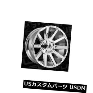 ホイール 4本セット 22x10 Fuel D614 Contra 8x180 ET-18 Chrome Rims（4個セット） 22x1の ...