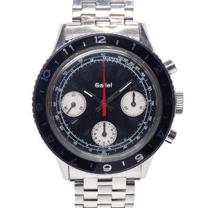 【栄】【アンティーク】【ヴィンテージ】【GALLET】ギャレット クロノグラフ バルジュー7736 ブラック SS 腕時計 手巻き【中古】の ...