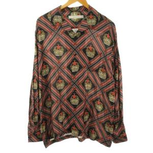 【中古】ミューズ MUZE×サッポロラガービール 19SS LABEL SHIRTS 総柄 プリント シャツ 長袖 開襟 2 赤 レッドの通販 ...