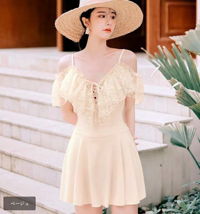 ポイント10倍！】水着 レディース 体型カバー ワンピース フリル 花柄