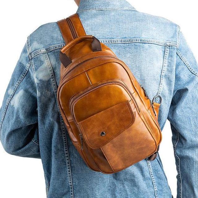 ボディバッグ メンズ 本革　2way 　斜め掛け　ショルダーバッグ 自転車　鞄 レザー　ワンショルダー カジュアル 機能性