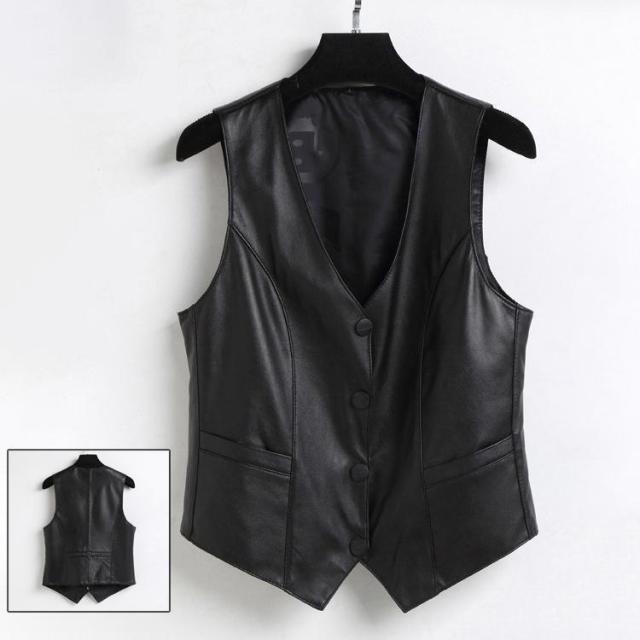 春夏秋冬　本革　ベスト　レディース　レザーベスト　羊革 ジレベスト　ベスト前開き　チョッキ　バイク用ベスト　通勤　カジュアル　フォーマル