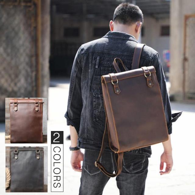 リュック　メンズ　リュックサック 本革　デイパック　ビジネス　バックパック　レザー　通勤通学　旅行　出張　アウトドア　自転車鞄　カバン