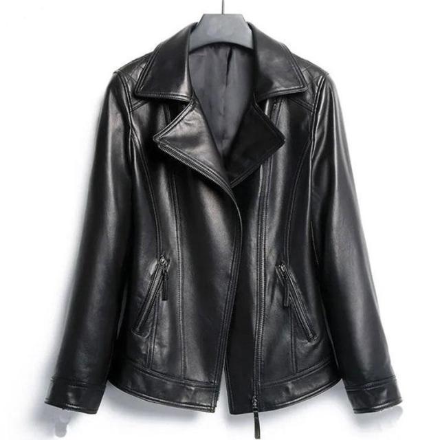 レディース革ジャン 本革　秋冬　レザージャケット ライダースジャケット  ラム革  バイクウェア シングル 女性用　上品　防寒防風