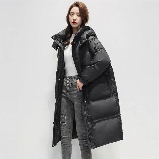 ダウン(90%)  秋冬　ロングダウンコート レディース ダウンコート ロング   フード付き  レディース ダウンジャケット ロングコート アウター ダウン 軽量