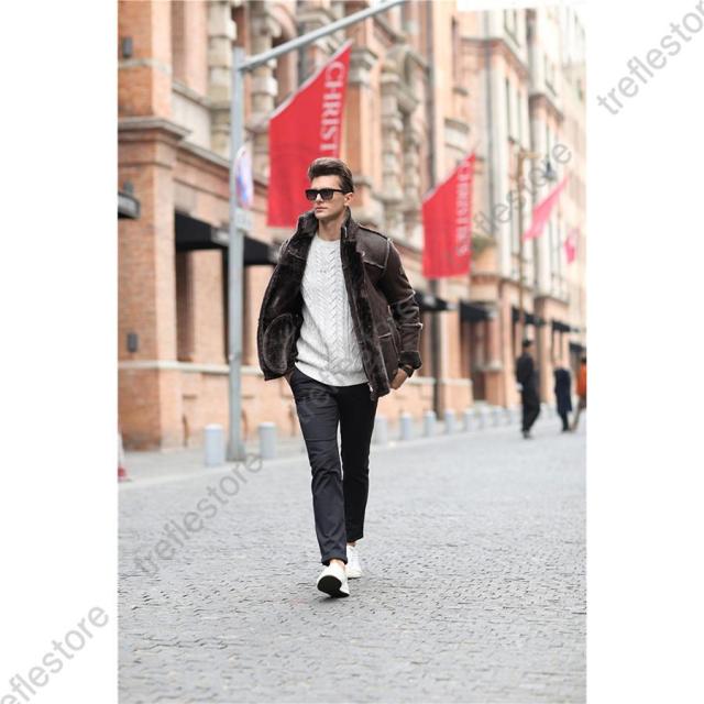 ポイント10倍！】メンズ革ジャン ムートンコート レザージャケット 裏