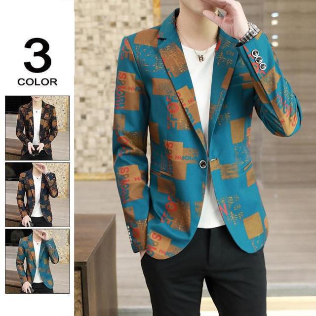 一つボタン 長袖メンズジャケット スリム テーラード スーツアウター ビジネス 春秋カジュアルコート ブレザー