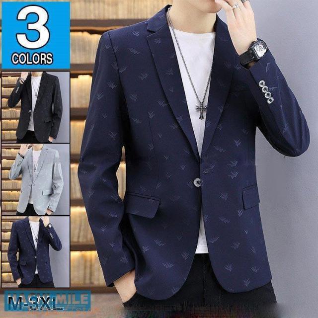 テーラードジャケット メンズ フォマール ビジネス おしゃれ プリント カジュアル スーツトップス  父の日