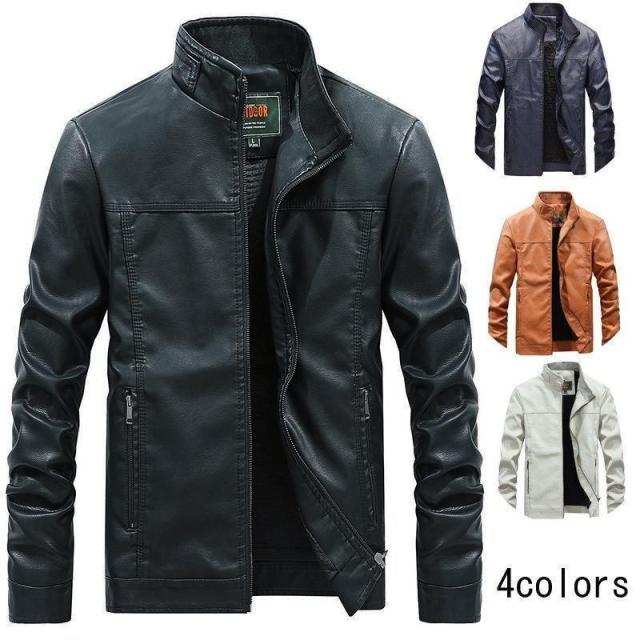 ライダースジャケット レザージャケット メンズ PUジャケット カジュアルジャケット お兄系 レザーコート 革ジャン アウター 本革調 秋冬 立ち襟 防寒 定番