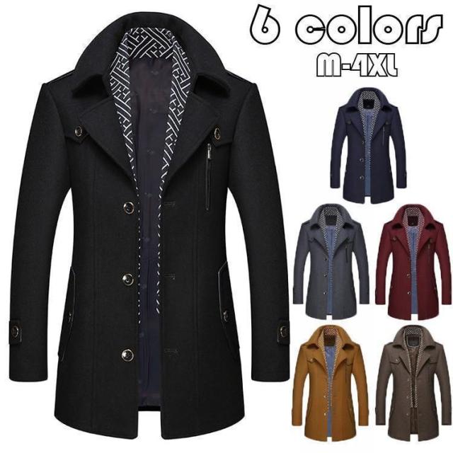 チェスターコート メンズ ラシャコート メルトンコート 中綿コート ビジネスコート マフラー付き ウール混紡 ステンカラー 防寒防風保温 紳士服