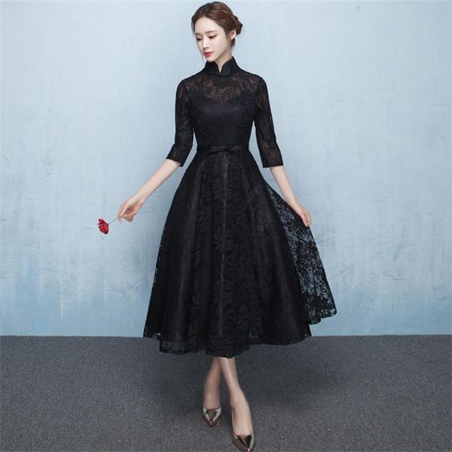 パーティードレス 20代 30代 40代 50代 結婚式 ワンピース 大きいサイズ 袖あり フォーマル ロングワンピース膝丈お呼ばれ ドレス 服装 服 女性 二次会 親族