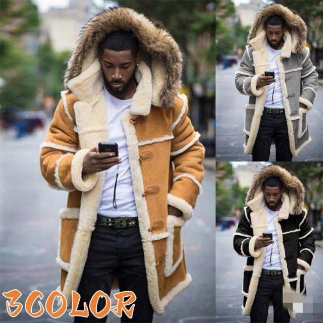 ムートンコート メンズ ステンカラーコート 裏起毛 ロングコート 裏ボア 防寒 保温 防風 秋冬 切替 オシャレ 裏ボア付き　ツートン