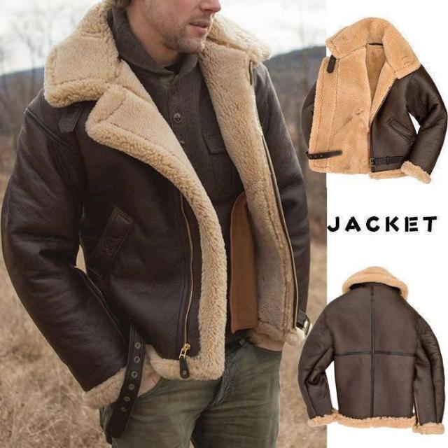 ムートンコート メンズコート PU革 裏起毛 裏ボア ボアジャケット ムートンジャケット アウター あったか 防寒 保温 秋冬 厚地