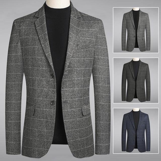 テーラードジャケット メンズ ブレザー 切り替え チェック柄 スーツ 長袖ビジネススーツ 紳士用 通勤 アウター jacket 細身 春秋 カジュアルスーツ