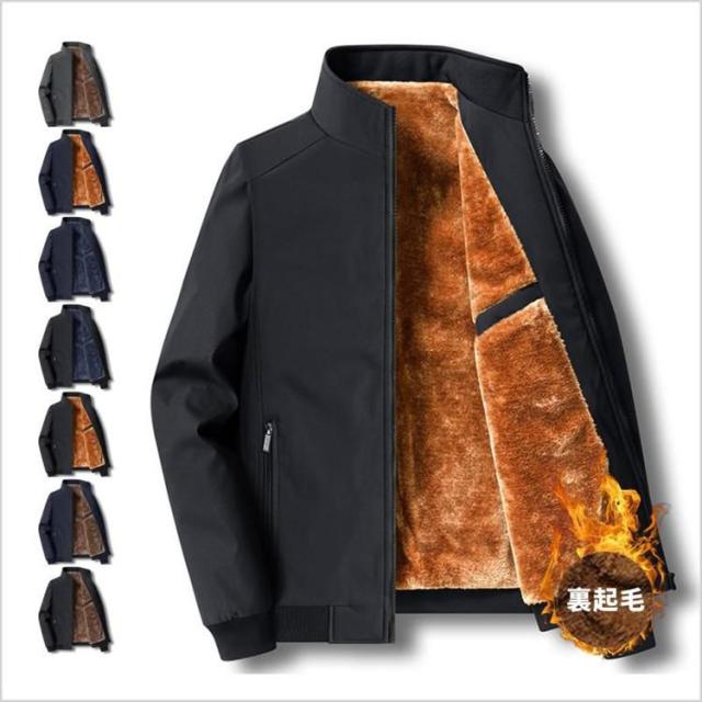 ミリタリージャケット メンズ 防寒 ボアジャケット ジップアップ 裏起毛 暖かい 立て襟 裏ボア アウター ジャンパー 秋物