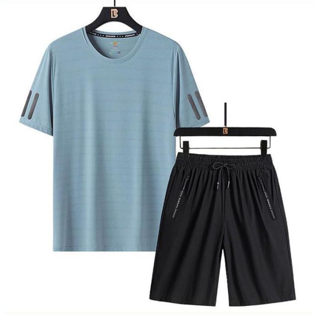 メンズ　夏用　上下セット　2点セット Tシャツ　パンツ　ジャージ　男子用　スポーツウェア　セットアップ　運動　カジュアル　吸汗 速乾 通気