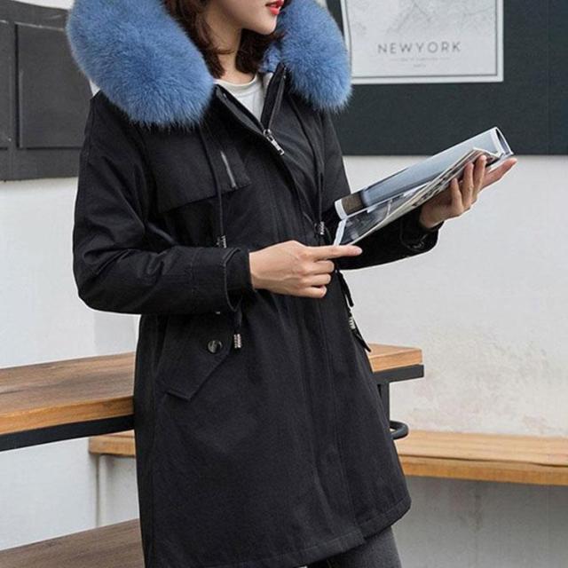 秋冬 レディース ファーコート 毛皮コート フード付き ミドル丈  レディースコート  本物のファー アウター ジャケット　暖かい OL　通勤　レディースアウター