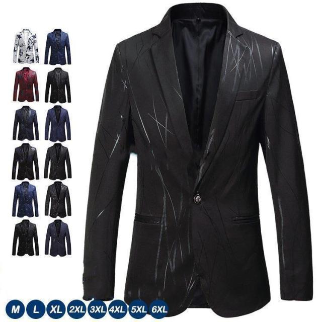 テーラードジャケット メンズ おしゃれ 花柄ジャケット 大人 ホスト 演出 プリント スーツトップス 父の日