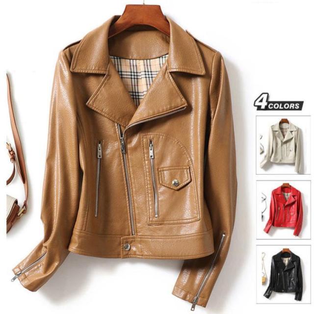 レディース革ジャン 本革　秋冬　レザージャケット ライダースジャケット  ラム革  バイクウェア シングル 女性用　上品　防寒防風