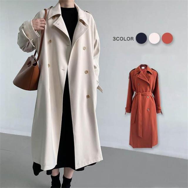 トレンチコート レディース 秋服 春 ロング Aライン ベルト付き オシャレ 着痩せ アウター 韓国風 通勤 OL スプリング 20代 30代 40代 50代 チェスターコート