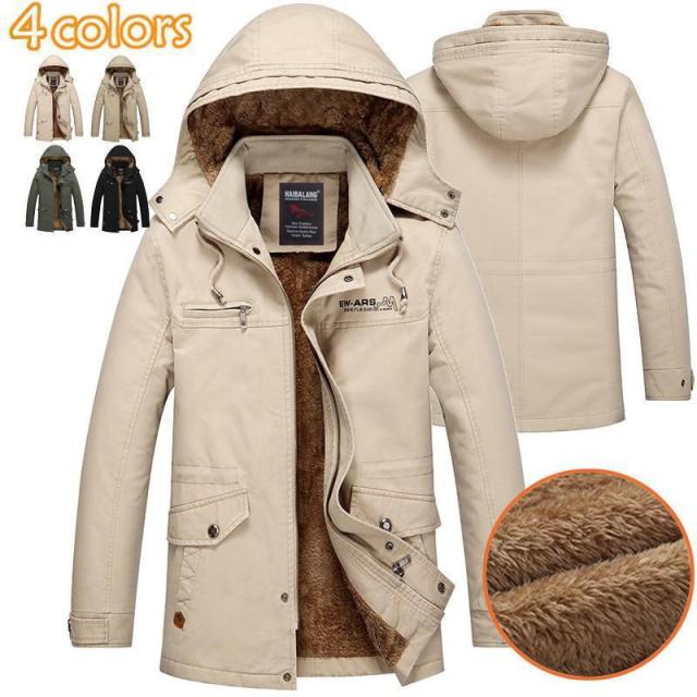ミリタリージャケット メンズ モッズコート フード付き カジュアル 裏起毛 裏ボア ジャケット アウトドア ブルゾン 作業着 ミリタリーコート 冬服 あったか
