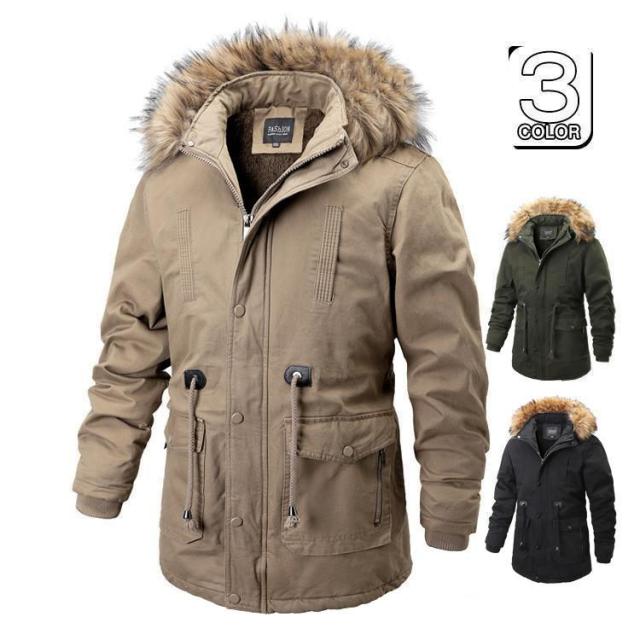 ミリタリーコート メンズ モッズコート 裏起毛 ボア ファー 中綿コート ミリタリージャケット フード付き