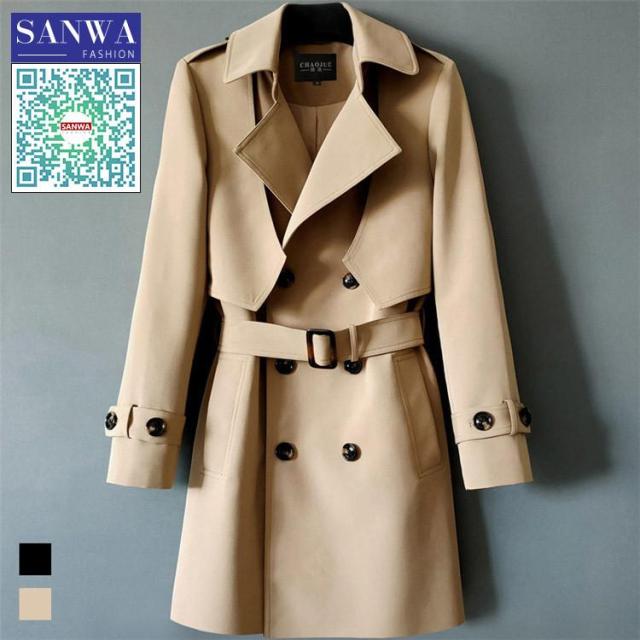 メンズトレンチコート　コート　春秋冬　メンズ　ジャケット　ロングコート　トップス　アウター　ミディアム　ビジネス　通勤　カジュアル　紳士