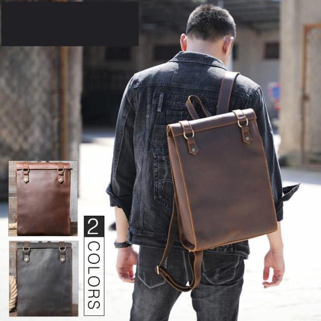 リュック　メンズ　リュックサック 本革　デイパック　ビジネス　バックパック　レザー　通勤通学　旅行　出張　アウトドア　自転車鞄　カバン