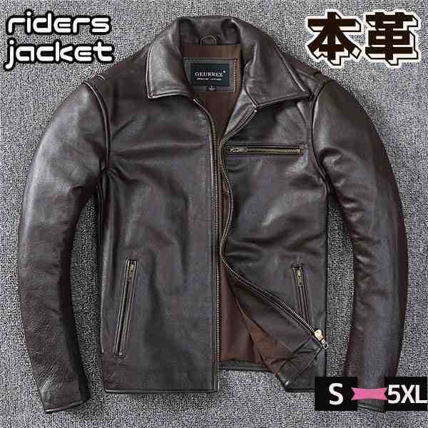 ライダースジャケット 本革 メンズ ミリタリー シングル レザージャケット 秋冬 革ジャン 多機能 バイク 防風 ブルゾン ポケット 冬服 バイカー agesugi_sfa