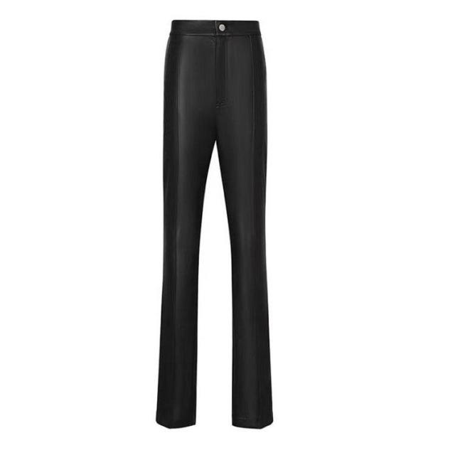 レザーパンツ レディース　スキニー　革パン　バイクパンツ バイク用レザーパンツ　革パンツ　ストレート ライダースパンツ フェイクレザーPU革　モーターパンツ