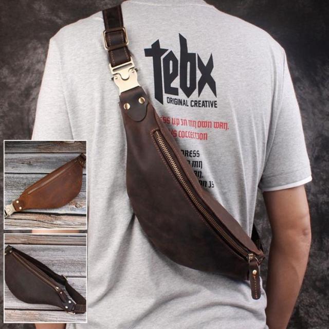 ウエストバッグ メンズ　牛革 レザー　2way ボディバッグ　こし掛け 腰かけ ヒップバッグ 鞄 ミニショルダーバッグ　ウエストポーチ