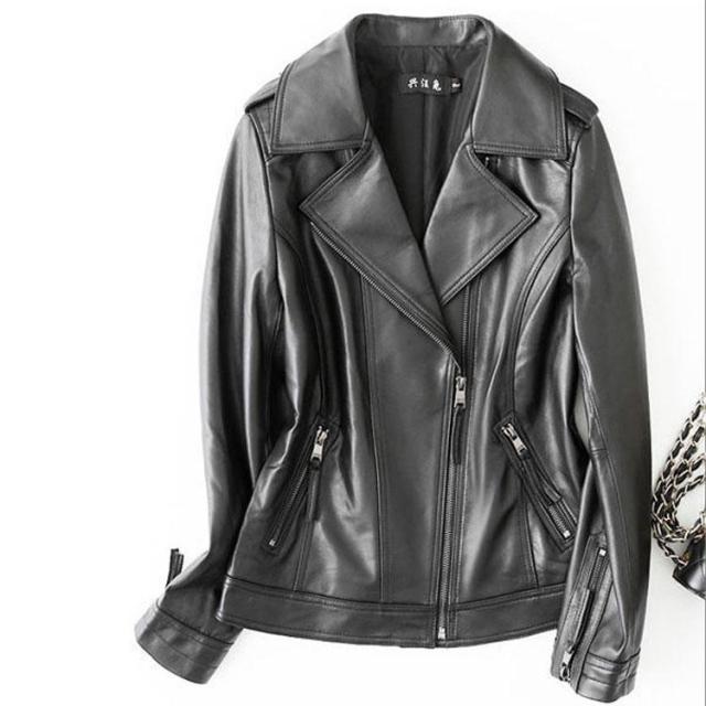 レディース革ジャン 本革　秋冬　レザージャケット ライダースジャケット  ラム革  バイクウェア シングル 女性用　上品　防寒防風