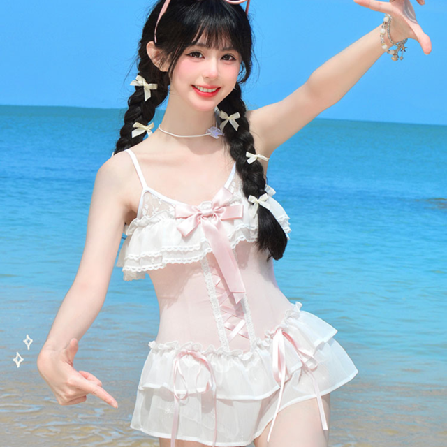 SEASONZ 水着 かわいい ワンピースタイプ ピンク