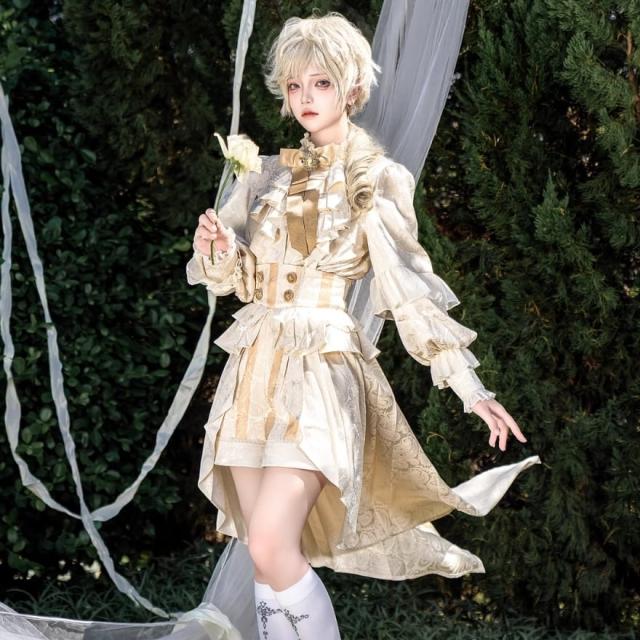 【即納】  国内発送 S Mサイズ 王子系 皇子系 少年装 男装 セットアップ prince 上品 概念コーデ コスチューム イベント 舞台衣装