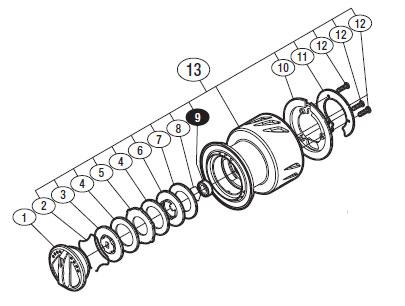 ●シマノ　13ステラSW 4000XG(030627)用 純正標準スプール (パーツ品番10HQ9)　【キャンセル及び返品不可商品】