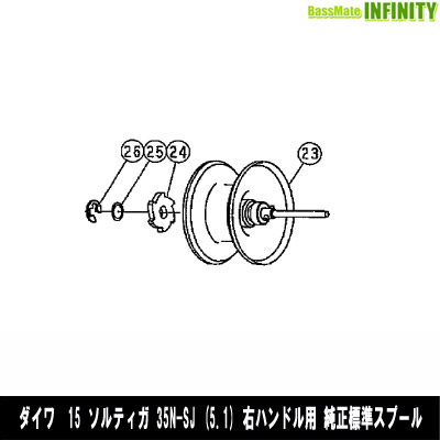 ●ダイワ　15 ソルティガ 35N-SJ (5.1)(4960652998673)用 純正標準スプール (部品コード129621)　【キャンセル及び返品不可商品】