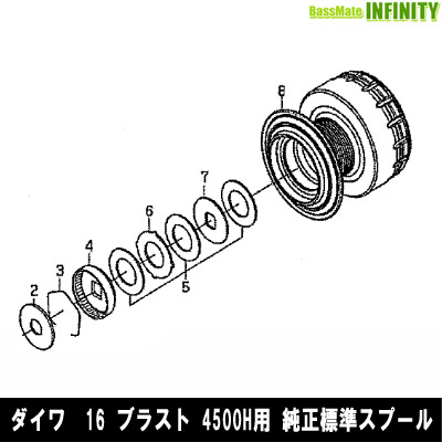 ●ダイワ　16 ブラスト 4500H(4960652088268)用 純正標準スプール (部品コード128A59)　【キャンセル及び返品不可商品】