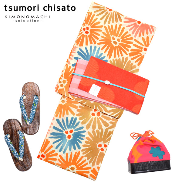 女性 女性浴衣セット「生成り 松」ツモリチサト 注染 お仕立て上がり浴衣セット [送料無料]