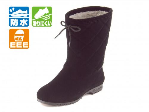 第一ゴム(第一ゴム) シェブリー スエード レディース ピンスパイク付きウィンターブーツ W81 ブラック