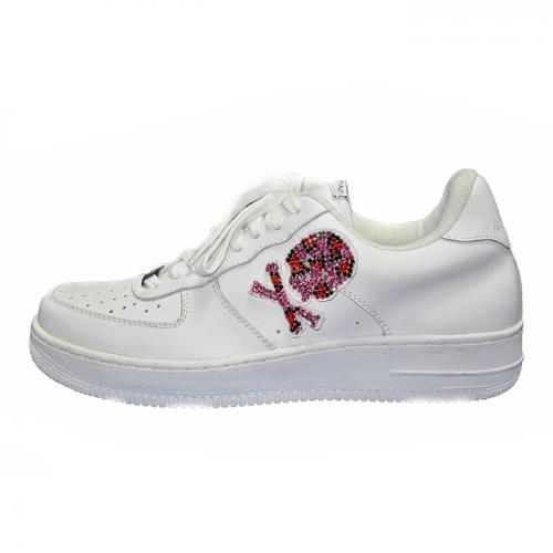 AinSophAur(アインソフオウル)Ain Force1 Lowcut Swarovski Sneaker/WHT×PINK LEOPARD エンフォースワンスワロフスキースニーカー