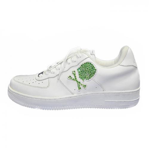 AinSophAur(アインソフオウル)Ain Force1 Lowcut Swarovski Sneaker/WHT×ペリドット スワロフスキースニーカー【送料無料】