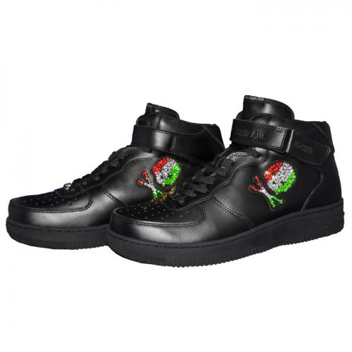 AinSophAur(アインソフオウル)Ain Force 1 MID cut Swarovski　Pattern(B-IT)Black×イタリアカラー 悪羅悪羅 ソウルジャパン