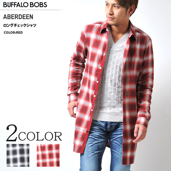 BUFFALOBOBS(バッファローボブズ) ABERDEEN【アバディーン】ロング_チェック_シャツ