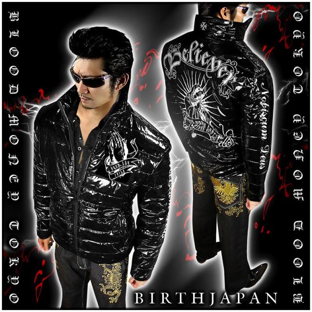 送料無料※13044黒-白 BLOOD MONEY TOKYO中綿ジャケット マリア柄 悪羅悪羅系オラオラ系ヤクザヤンキーチンピラ服 悪党の店 バースジャパン BIRTHJAPAN