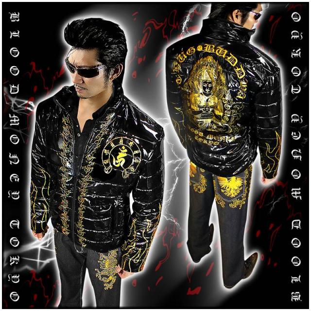 送料無料※13045黒-金 BLOOD MONEY TOKYO中綿ジャケット 大日如来柄 悪羅悪羅系オラオラ系ヤクザヤンキーチンピラ服 悪党の店 バースジャパン BIRTHJAPAN