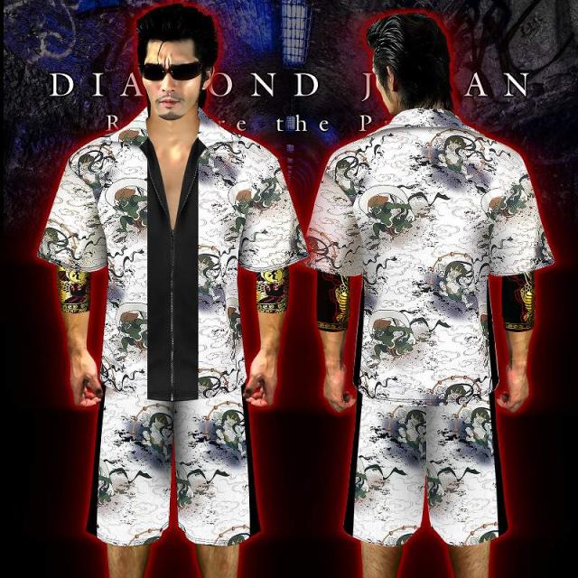 送料無料ポイント2倍 風神雷神 総柄 半袖 セットアップ ジャージ ヤクザ ヤンキー 悪羅悪羅 オラオラ系 上下 服 DJ-107 派手 和柄 夏物 悪党の店 バースジャパン BIRTHJAPAN