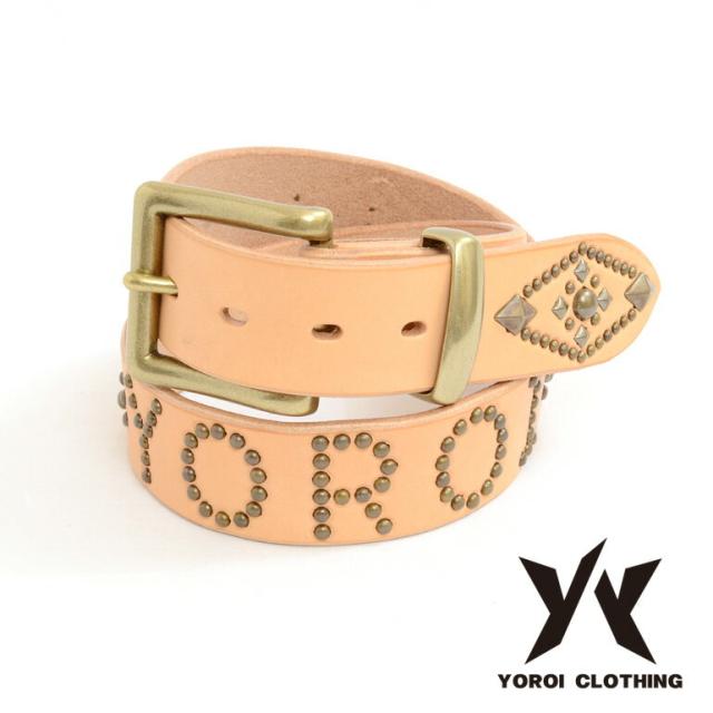 YOROI スタッズ ベルト メンズ 本革 牛革 レザー 鎧 461-929t