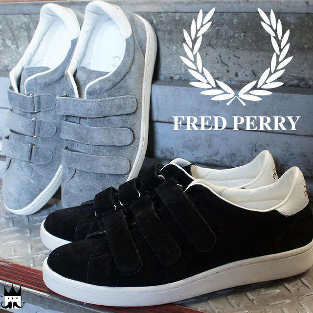送料無料 フレッドペリー FRED PERRY メンズ スニーカー F29618 ブロー ベルクロ スエード メイドインジャパン ブラック グレー
